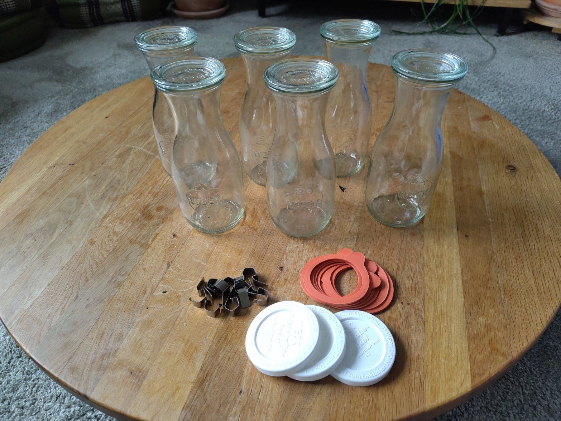 Weck Saftflasche 530 ml 6 Stk., 1 Frischhaltedeckel! (Gebraucht) in ...