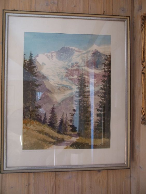 Aquarell signiert mit E.M. Jungfrau von Wengen aus gesehen.. (Gebraucht) in Uezwil für CHF 20 ...