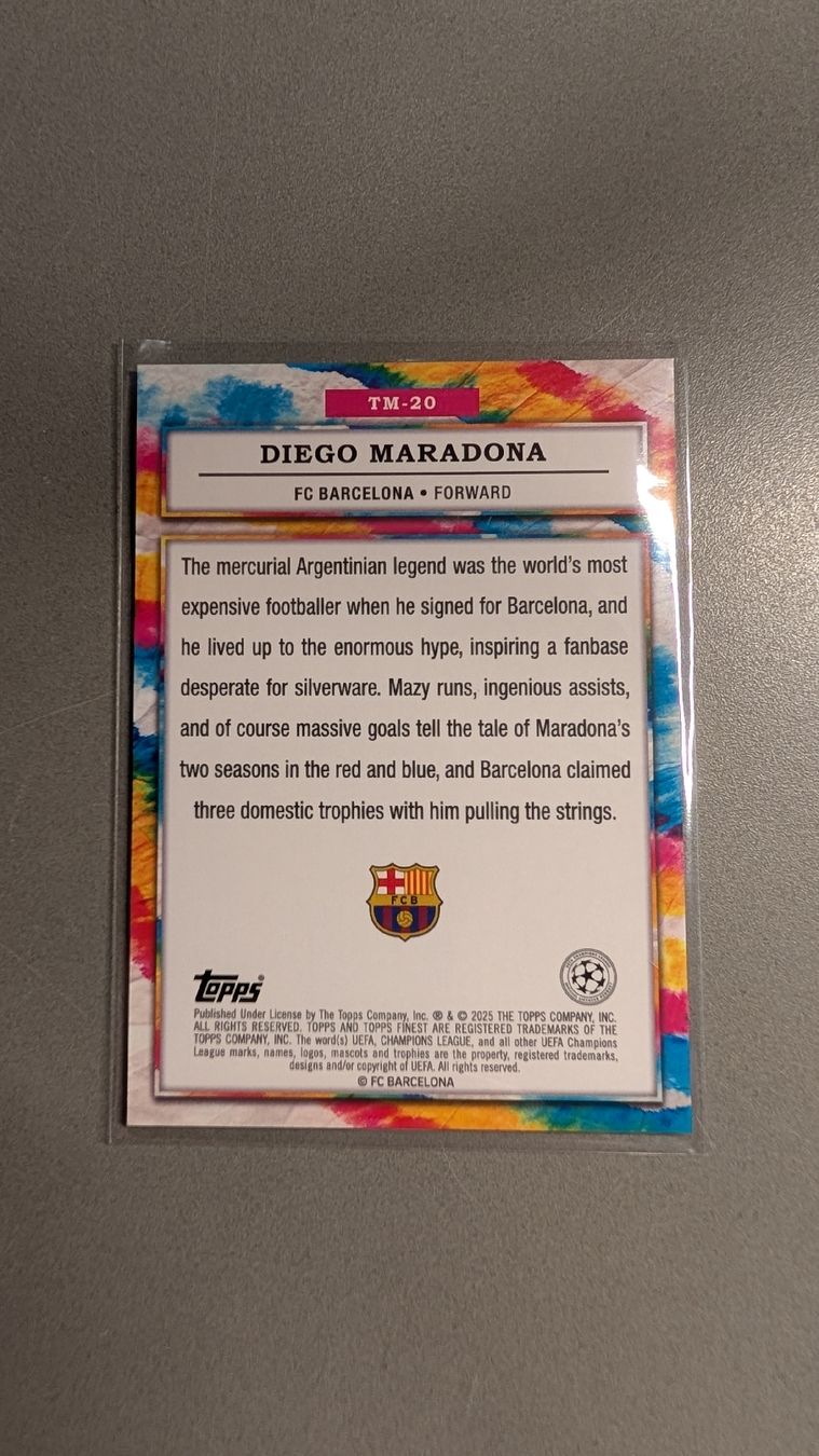 Diego Maradona 2024-25 Topps Finest "The Man" Case Hit SSP (Neu (gemäss ...