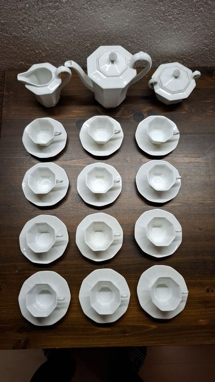 Seltenes Porzellan-Service 12 Gedecke mit Kanne, Zuckerdose, (Gebraucht ...