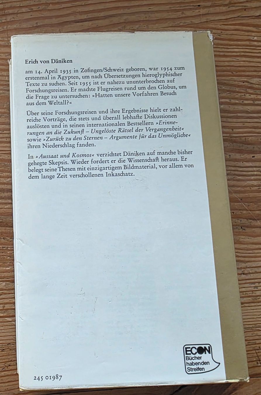 Aussaat und Kosmos Buch 1. Auflage 1972 Erich von Däniken 3 (Gebraucht ...