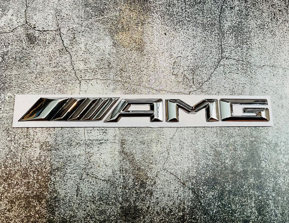 Mercedes AMG Emblem Schriftzug Logo Neu in Chrom Metall (Neu und ...