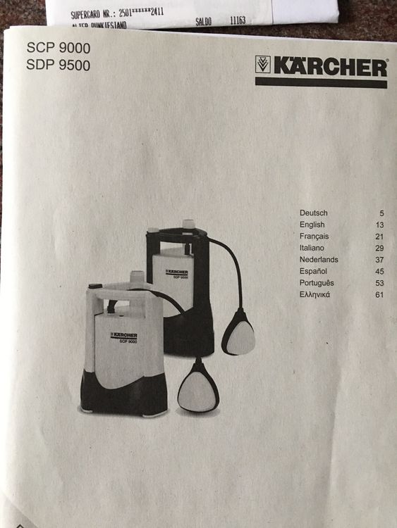 Kärcher Tauchpumpe SCP9000 (Gebraucht) in Seengen für CHF 50 – mit ...