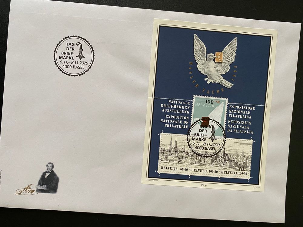 Tag der Briefmarke Basler Taube W123 2020 auf NABA W79 1995 (Neu (gemäss Beschreibung)) in ...