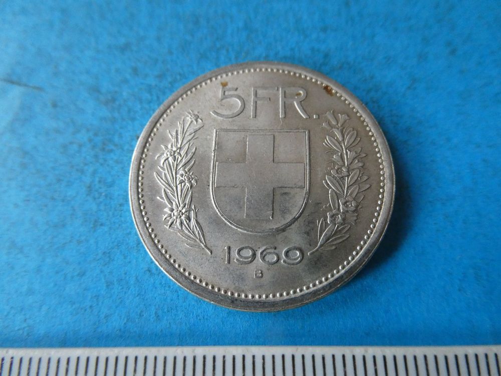 Schweiz 1969, 5 Franken - Silber (Gebraucht) in Hinterforst für CHF 9 – mit Lieferung auf ...