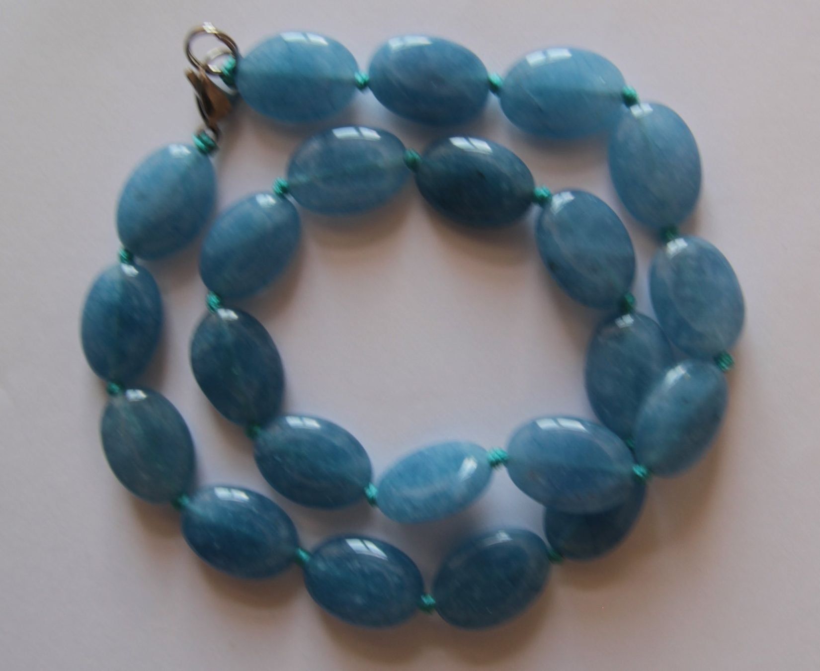 NEU: Blauquarz Edelstein Kette mit Edelstahl kein Aquamarin (Neu ...