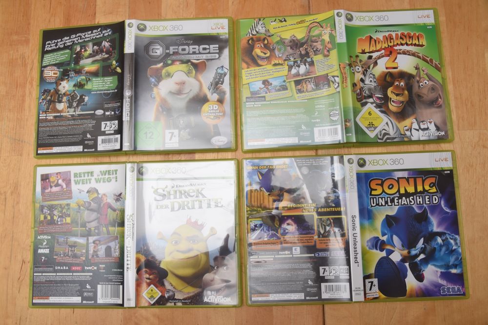 G-Force + Madagascar2 + Sonic Unleashed + Shrek (CIB) | Kaufen auf Ricardo