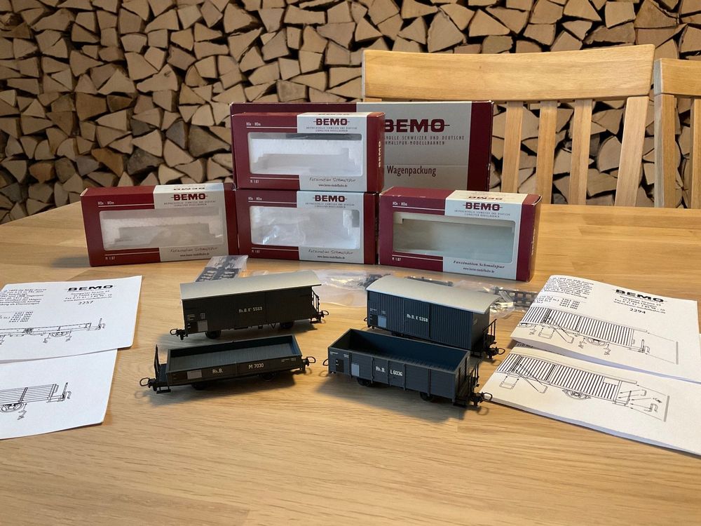 Wagons marchandises Bemo HOm RhB (Neuf avec emballage d'origine) à pour ...