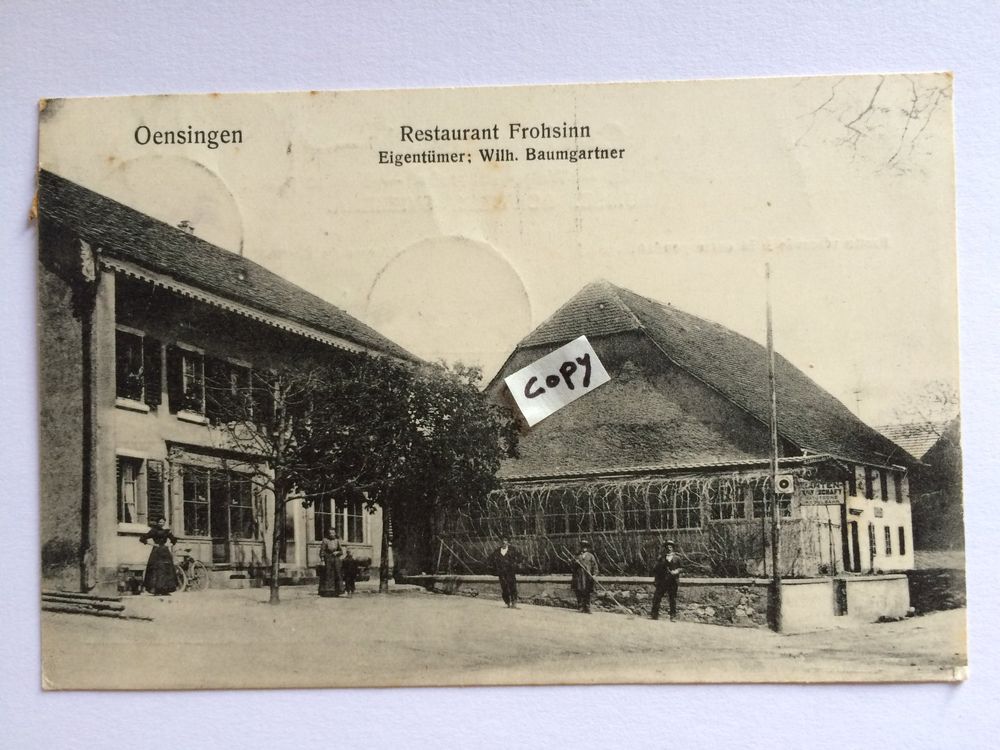 Oensingen Rest. Frohsinn belebt 1907 Cartolina Carte (Gebraucht) in ...