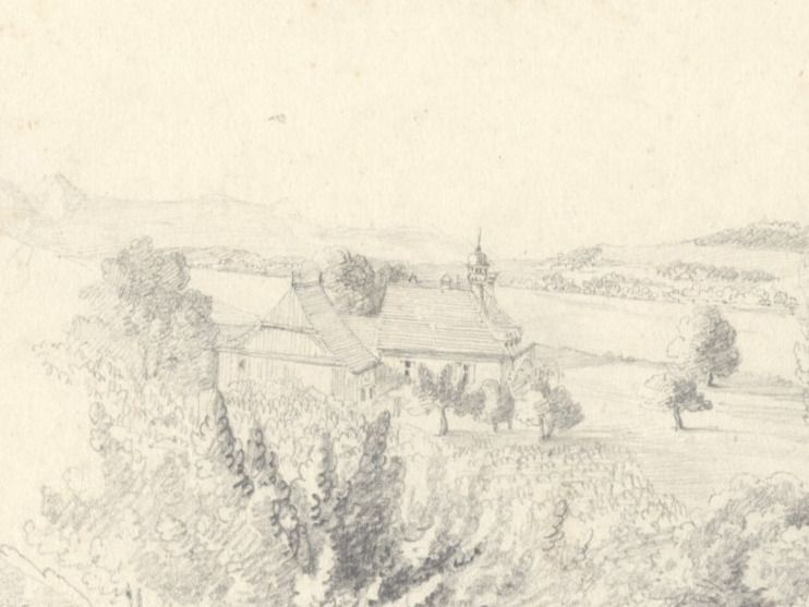 Ile de St.Pierre/St.Petersinsel (im Bielersee)Zeichnung 1843 (Neu ...