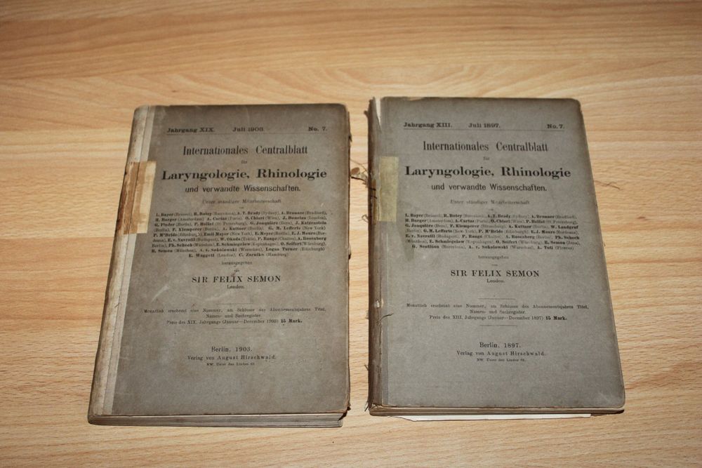 Semon's Internationales Centralblatt für Laryngologie (Gebraucht) in ...