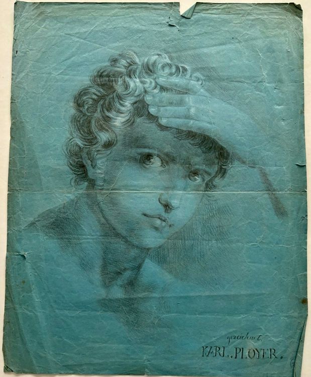 Karl Ployer, signiert, antike Zeichnung, Bildnis (Gebraucht) in ...