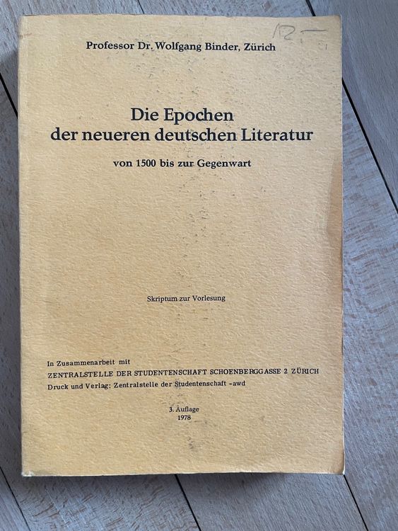 Buch "Die Epochen der neueren deutschen Literatur" | Kaufen auf Ricardo