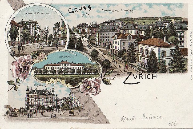 Zürich 4-Bild Litho Farb Ratke Basel 1902 | Kaufen auf Ricardo