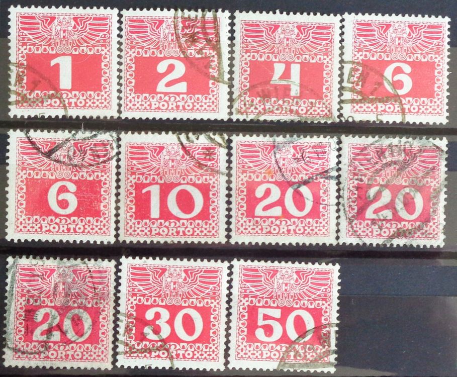 ÖSTERREICH - AUSTRIA 1908/13: Portomarken, Kreidepapier (Gebraucht) in ...
