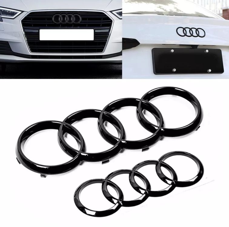 Schwarze Audi Ringe Emblem Set (Vorne+Hinten) | Kaufen auf Ricardo