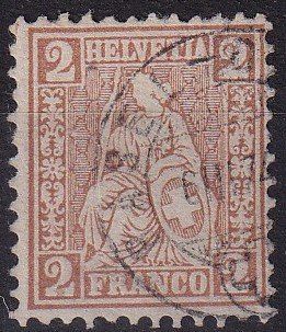 RAAR Sitzende Helvetia 2c hellrotbraun Nr.37a, SBK 280.-++++ | Kaufen ...
