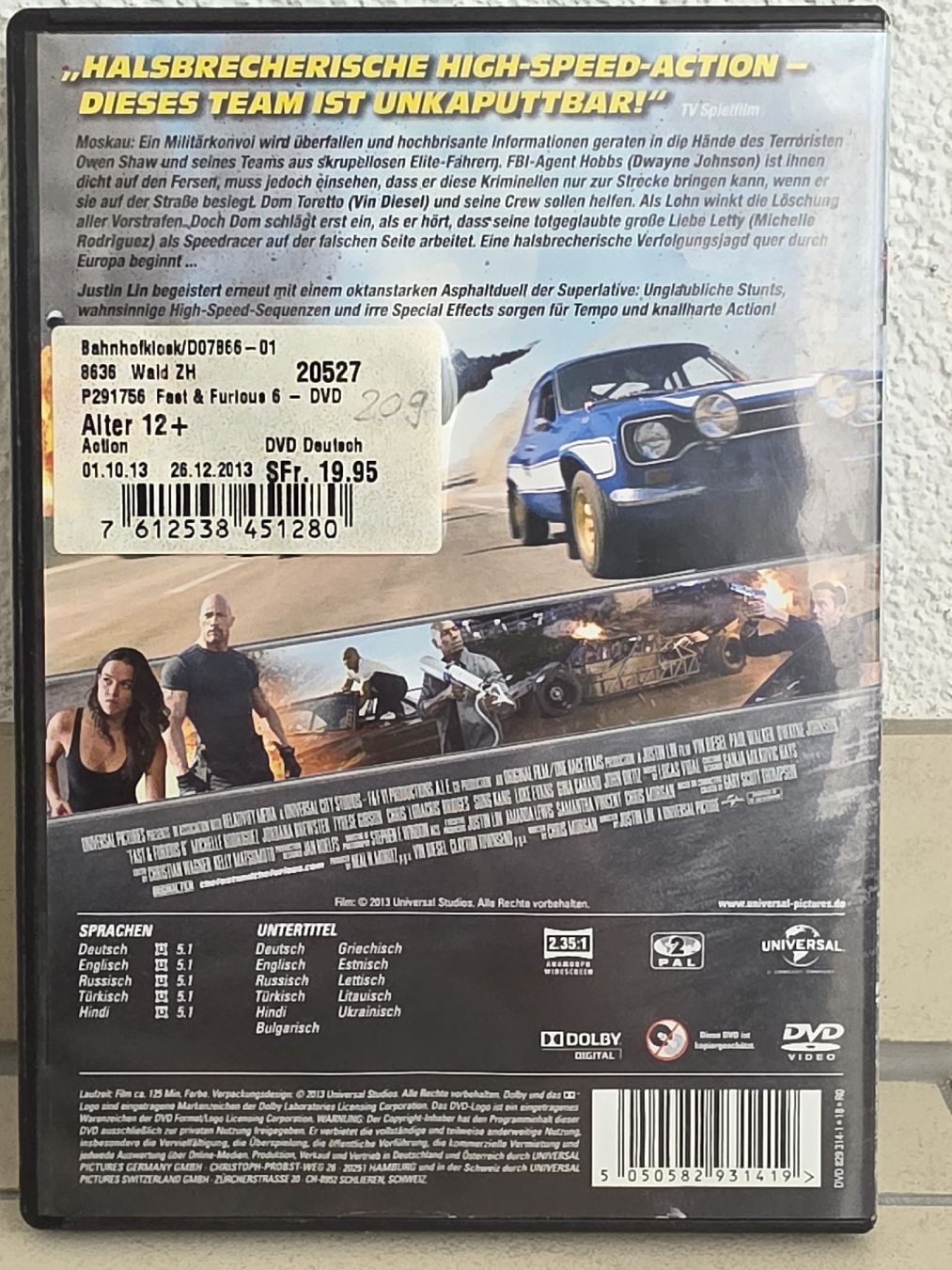 Fast & Furious 6 - DVD - Action (Gebraucht) in Laupen ZH für CHF 1 ...