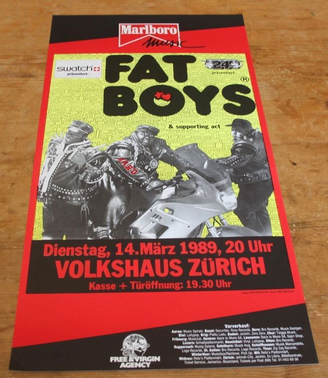 FAT BOYS - CONCERT POSTER 1989 (Gebraucht) in Pfaffhausen für CHF 22 ...