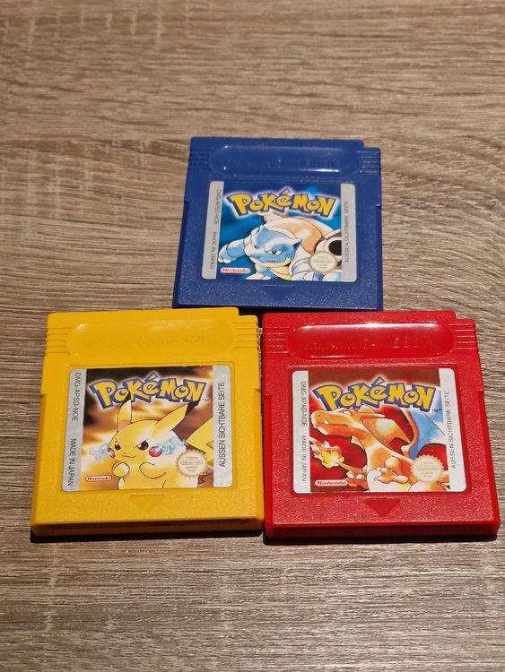 Nintendo Pokemon Blau Rot und Gelb alle au Deutsch (Gebraucht) in ...