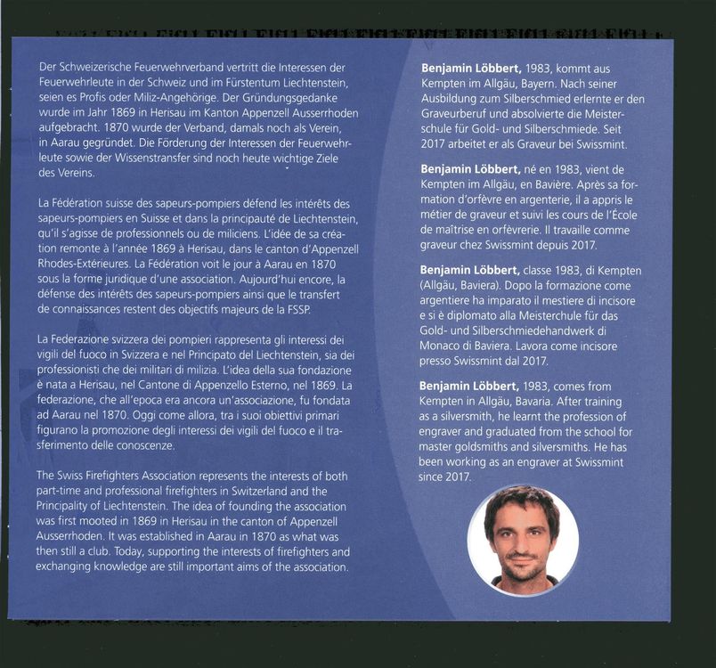 CHF__20.00 2020 150 J.Feuerwehr im Folder stgl 20 Franken | Kaufen auf Ricardo