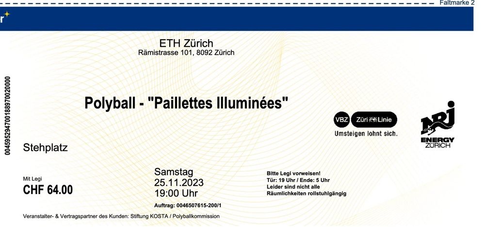 Polyball 2023 Tickets (Mit Legi) x2 | Kaufen auf Ricardo