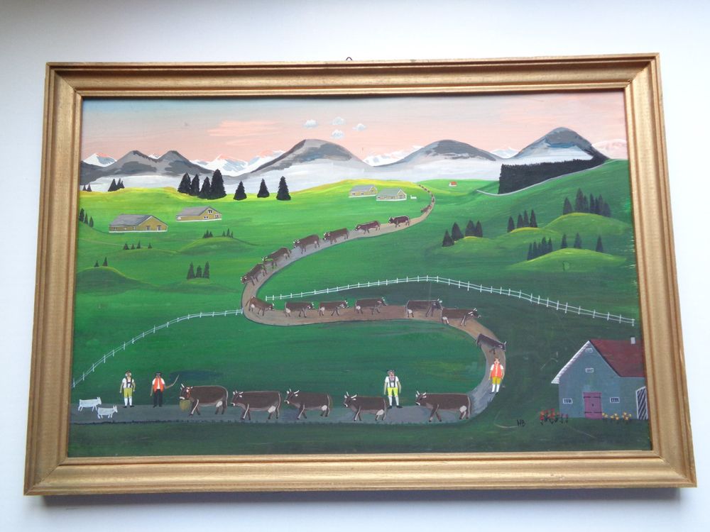 APPENZELLER ALPAUFZUG BAUERNMALEREI NAIVE MALEREI (Gebraucht) in Henggart für CHF 75 – mit ...