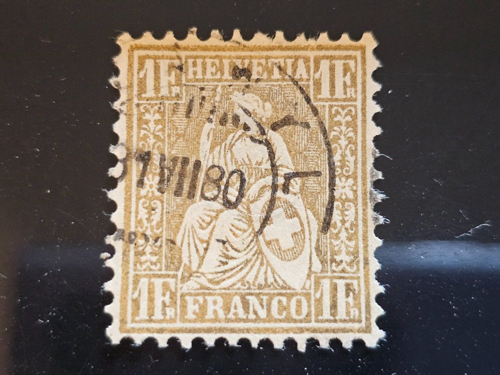 CH 1864 BEFUND Nr. 36 Sitz. Helvetia Weiss. Papier SBK 170 (Gebraucht) in Monte Carasso für CHF ...