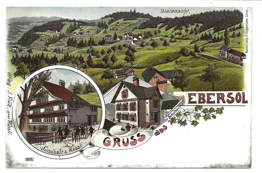 Gruss Aus Ebersol Sg Toggenburg Rössli Schulhaus Litho Kaufen