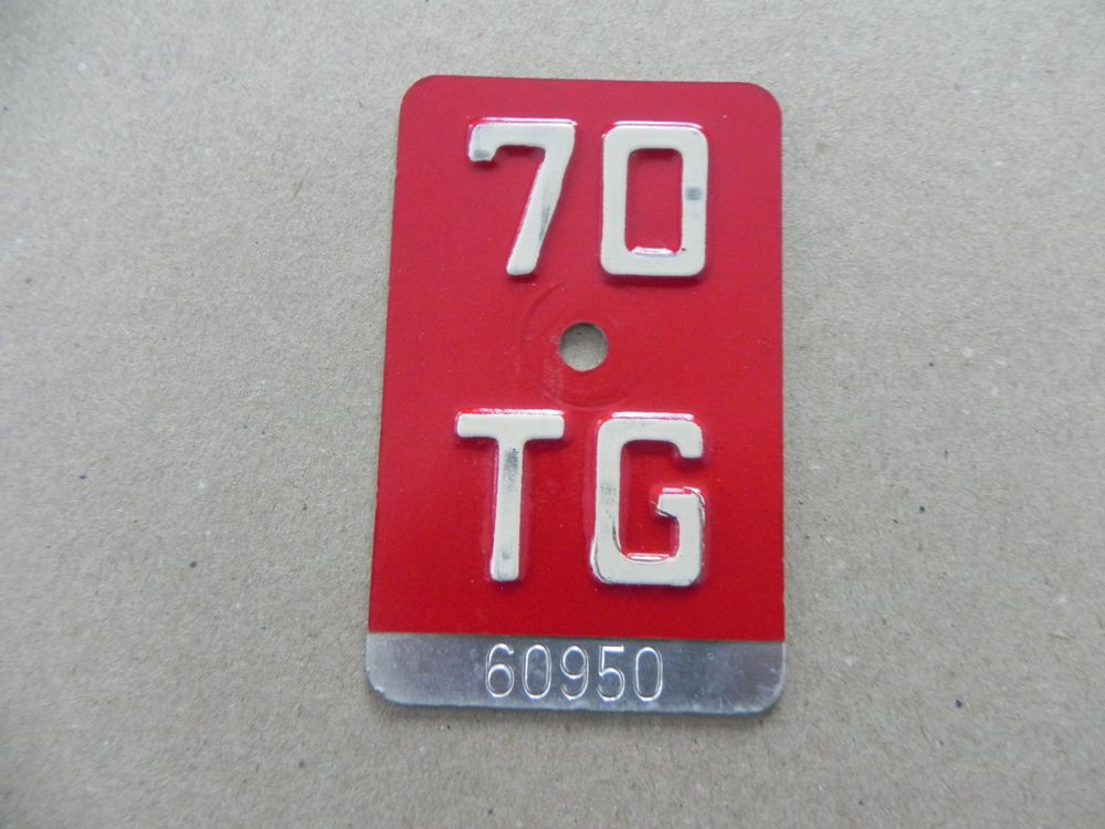 Velo Rad Nummer Velonummer 1970 TG 70 Thurgau Geschenk (Gebraucht) in Siebnen für CHF 19 – mit ...