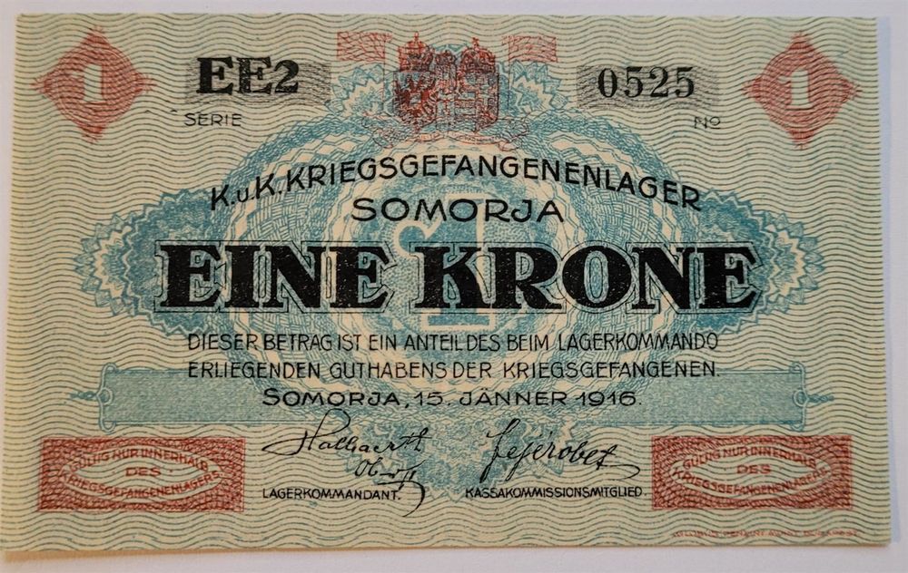 1 KRONE / LAGER SOMORJA 1916 (Gebraucht) in Mumpf für CHF 5.5 – mit ...