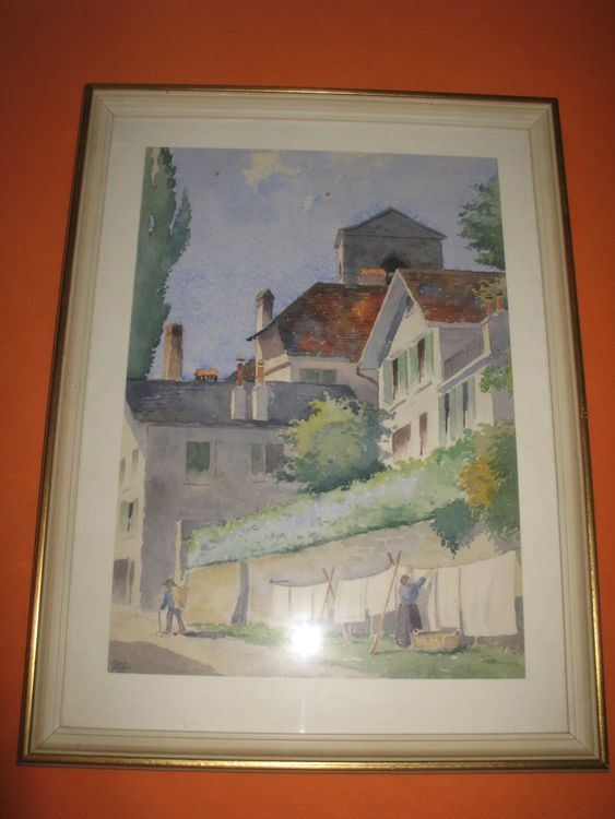 Aquarelle “Saint Saphorin, Lavaux”, signée Geo, 36 (Gebraucht) in Bouveret für CHF 150 – nur ...
