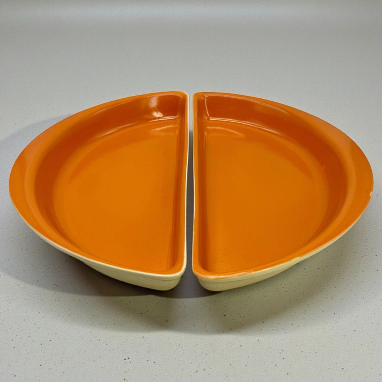 Plateaux demi lune Romano FROSECCHI céramique émaillée 1970s (D ...