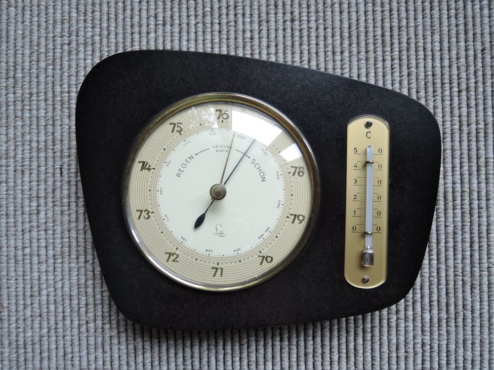 Wetterstation Barometer Thermometer sixties Vintage '60 Luft (Gebraucht ...