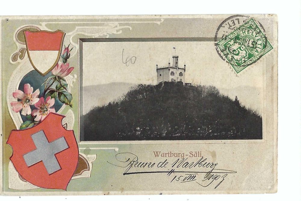 OLTEN Wartburg-Säli, Prägekarte 1903, Bild und Wappen | Kaufen auf Ricardo