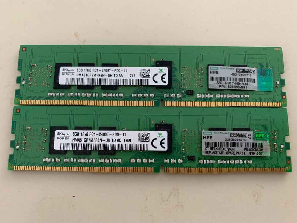 2x Orig. HPE RAM 8 GB DDR4-2400 REG ECC | Kaufen auf Ricardo