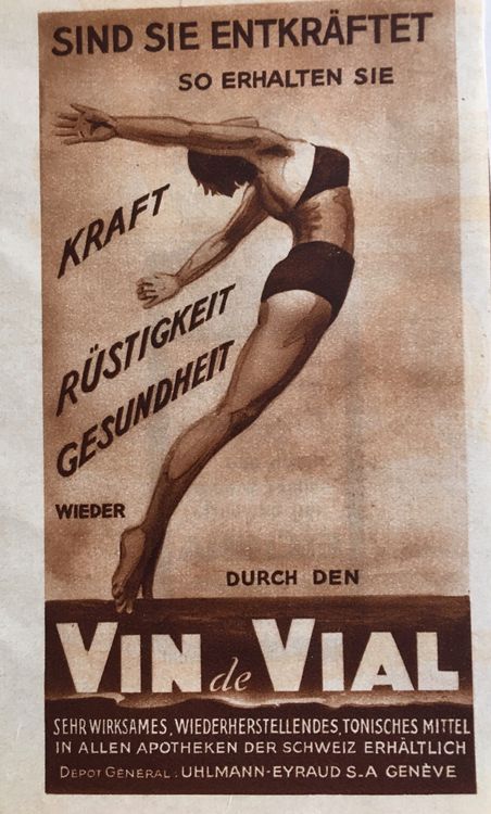 Vintage Reklame, Vin de Vial, Genève, 1950, Gesundheit (Gebraucht) in ...