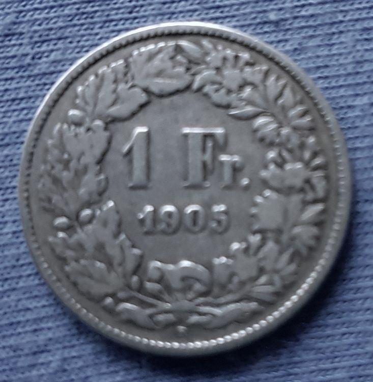 1 Franken 1905 uralte sehr rare Silbermünze ab nur 1 Fr !!! | Kaufen auf Ricardo