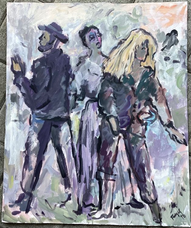 Abstrakte Gemälde mit Personen Unleserlich Signiert | Kaufen auf Ricardo