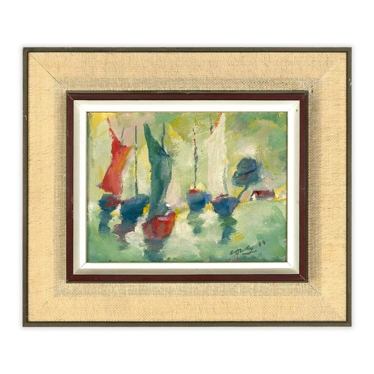 G.B. Corti , Jean Corty - Öl auf Leinwand, Boote 1944 (Gebraucht) in ...