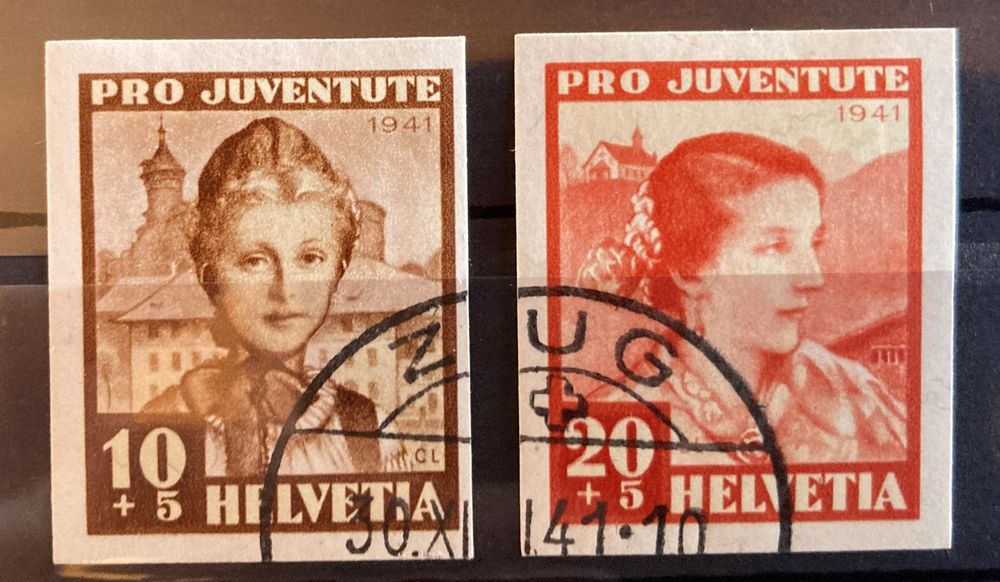 1941, Blockausschnitte PJ Block gestempelt 'ZUG, SBK 400 Fr. (Gebraucht) in Flawil für CHF 49 ...