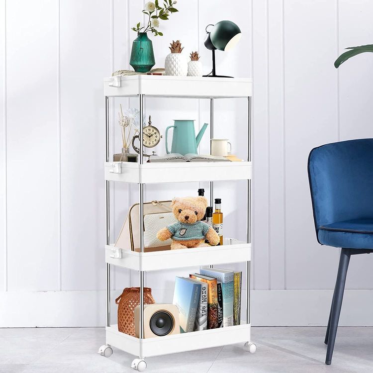 Küchenwagen 4 Ebenen Rollwagen auf Rollen Badregal Küchenreg (Neu und originalverpackt) in ...