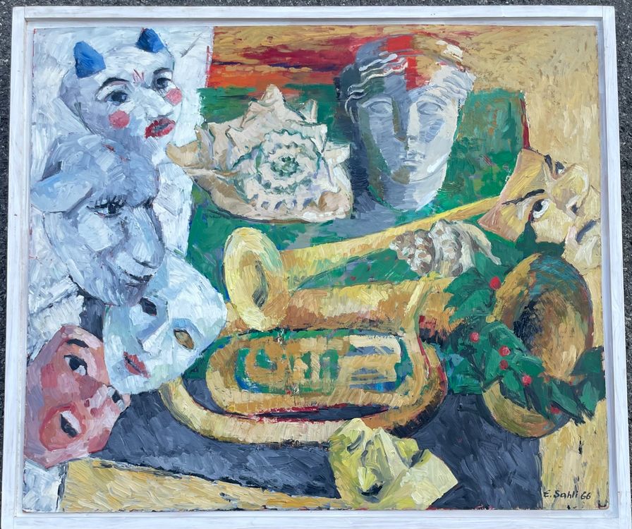 Erich Sahli (1939) grosses Gemälde (Gebraucht) in Root für CHF 29 – nur Abholung auf Ricardo kaufen