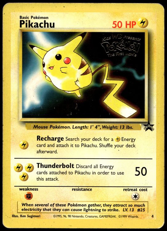 Pikachu #4 Pokémon WB Stamp Black Star Promo ab 1.- | Kaufen auf Ricardo
