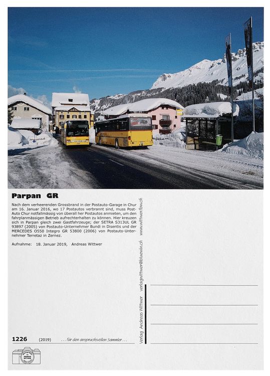 Parpan Churwalden GR Postauto Setra S313UL + Mercedes O550 | Kaufen auf Ricardo