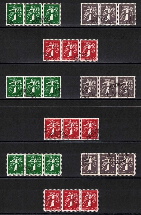 1939, Landi Dreierstreifen Z25a - Z27c ʘ, Kat. 400.- (Neu (gemäss Beschreibung)) in Nuglar für ...