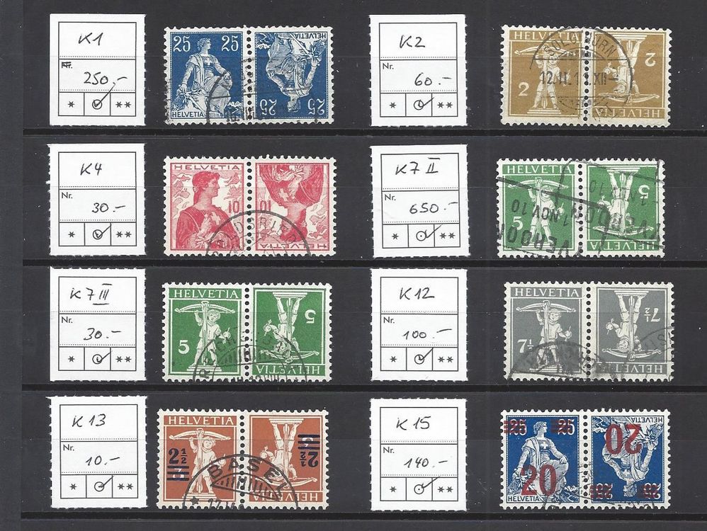 Lot Kehrdrucke ab Nr. K1 - KP 1270.-- (Gebraucht) in Gümligen für CHF 90 – mit Lieferung auf ...