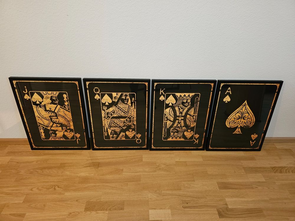 4 Poster eingerahmt, Pokerkarten | Kaufen auf Ricardo