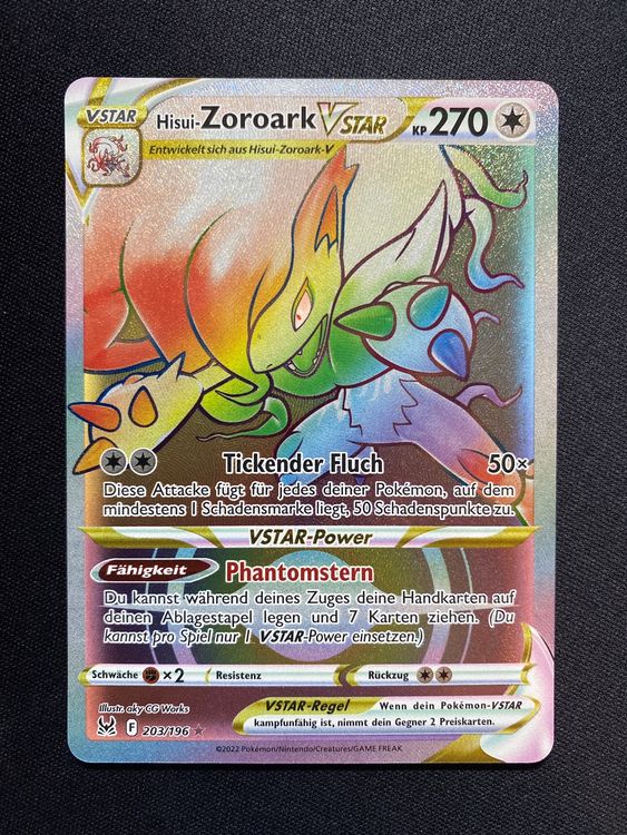 Rainbow Hisuian Zoroark VSTAR - Lost Origin - 203/196 - DE (Neu (gemäss ...