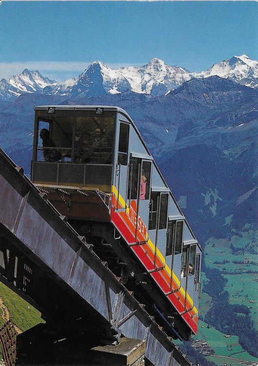 Die Niesenbahn mit Eiger,Mönch und Jungfrau (Neu (gemäss Beschreibung ...
